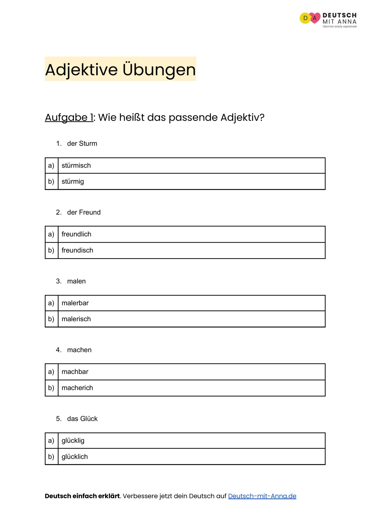 Luxus Attribute Ubungen Mit Losungen Pdf Fotos