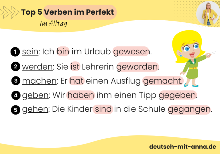 Perfekt Verben Liste (Deutsch) - mit PDF-Datei