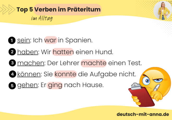 Präteritum Verben Liste (Deutsch) - mit PDF-Datei