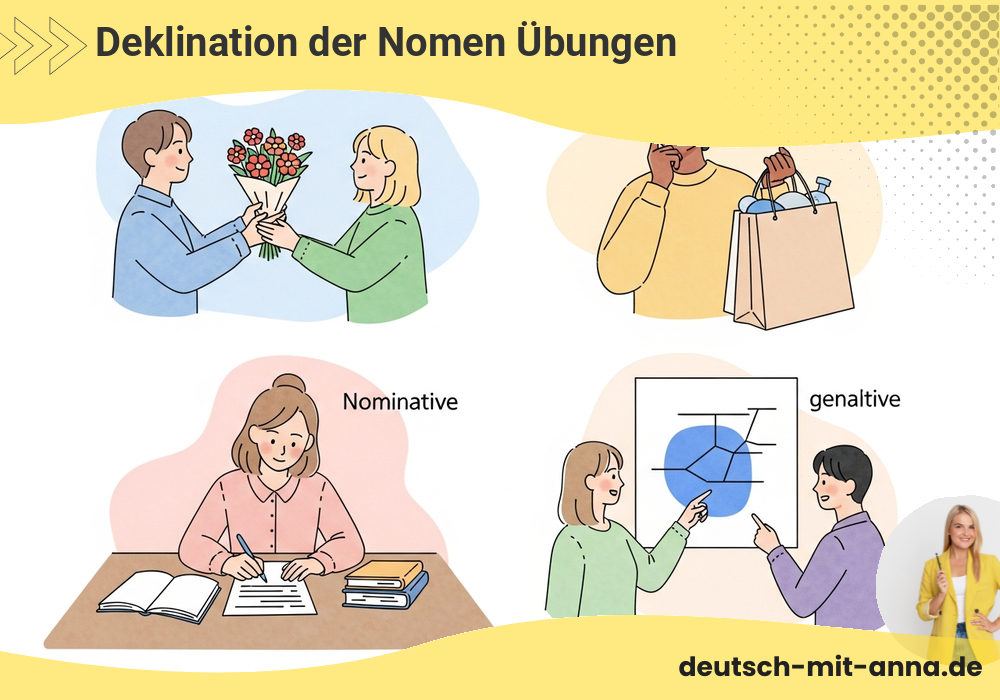 Deklination der Nomen Übungen mit Lösungen – mit Anna
